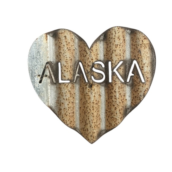 Unbranded | Accents | Alaska Rustic Reclaimed Corrugated Steel Heart ...